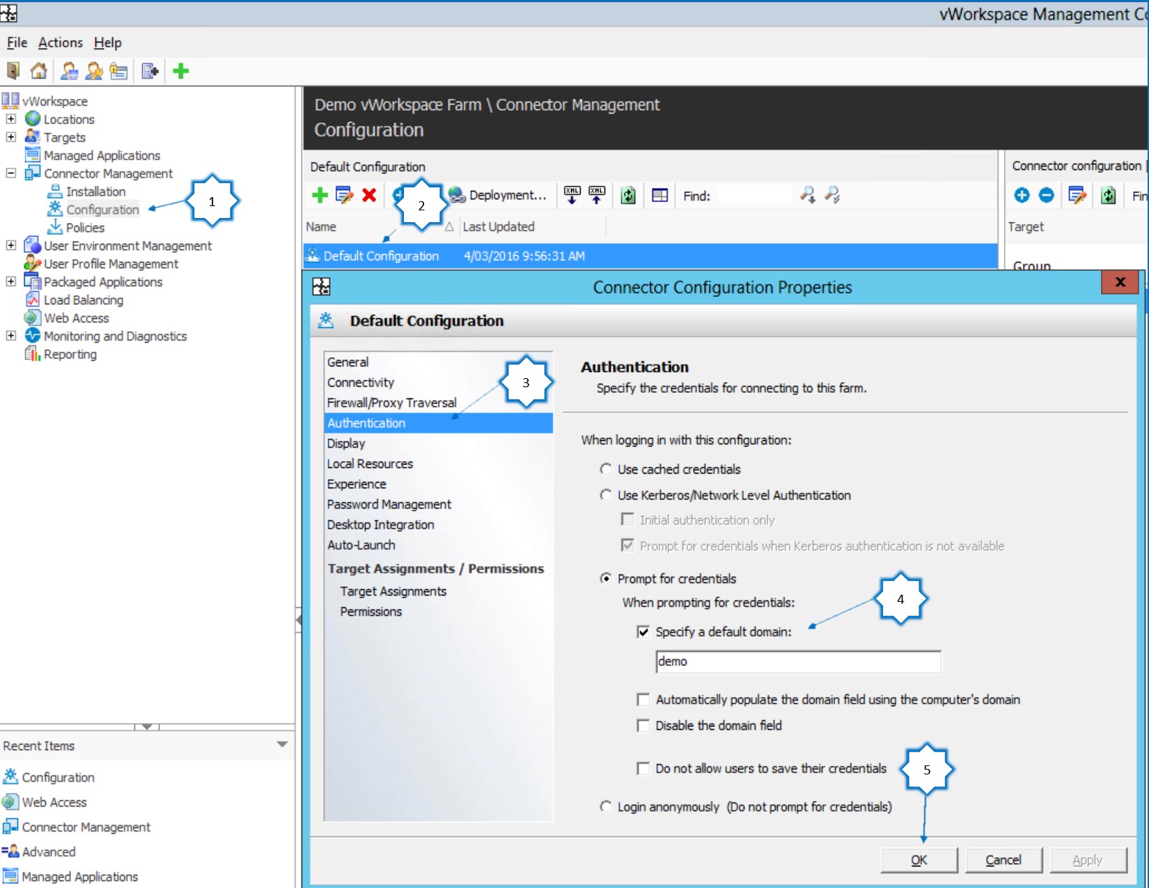 How to setup a default Domain in the Connector configuration (4288612)