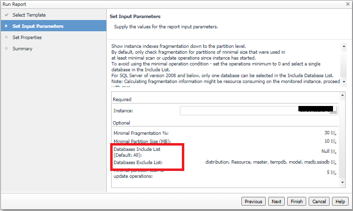 Encountered error running "Index Fragmentation" report (4301081)