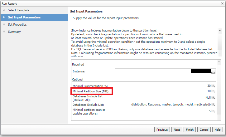 Issues running "Index Fragmentation" report (4301081)