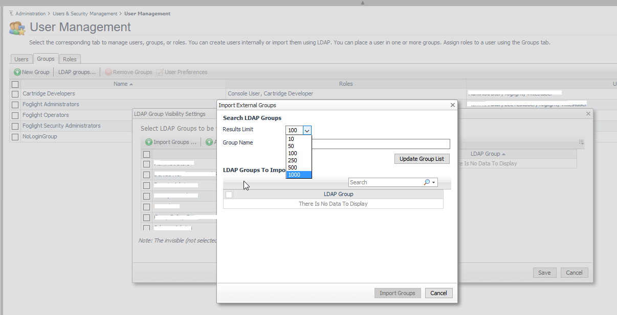 How to increase the default LDAP group search limit (4294394)