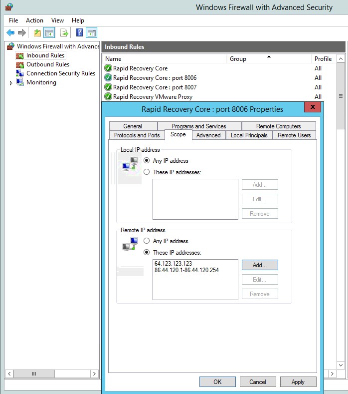Limiting access to a Rapid Recovery Core in Azure (4039492)