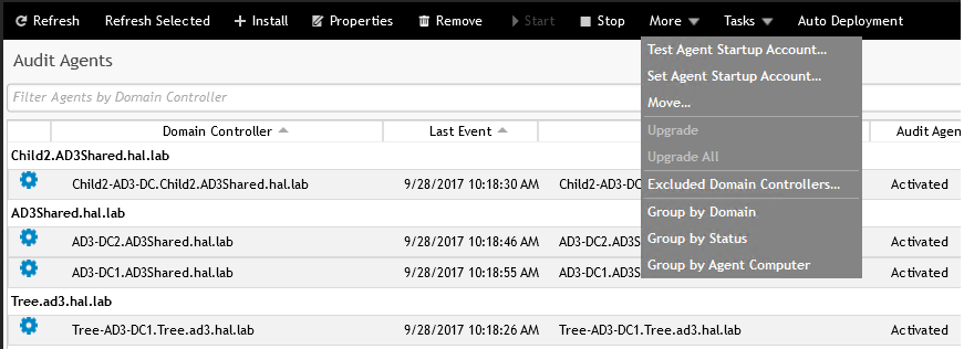How to change the service account or password for the audit agents ...