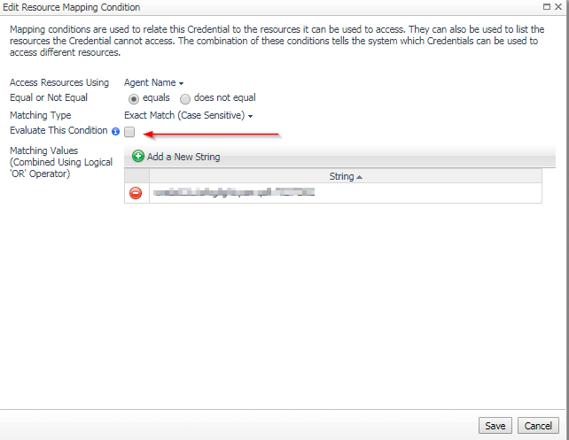 SQL Server credential alarms firing after defining resource mappings manually (4300039)