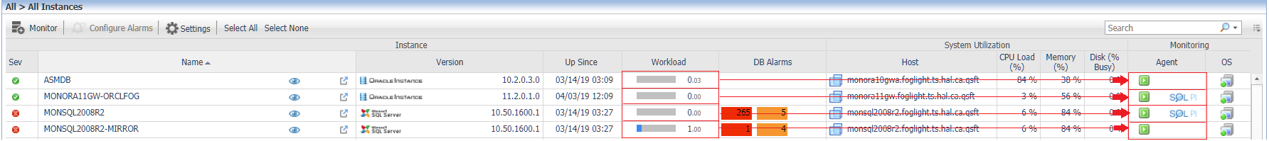 Active Time Workload Metrics For Sql Server And Oracle Agents Without