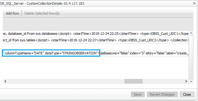 User Defined Collection configuration is saving incorrect datatypes ...