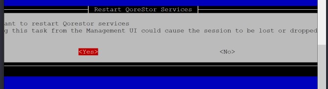 How to stop or restart QoreStor service using QSSERVICE menu (4043175)