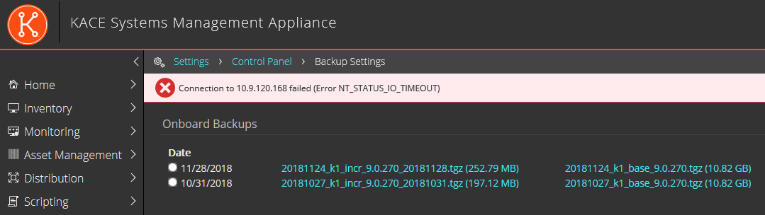 Offboard Backup Transfer Settings and Errors Troubleshooting (4263307)