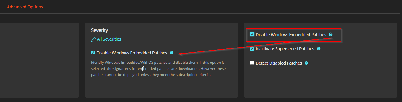 Configuring KACE SMA Patch Subscription options (4284511)