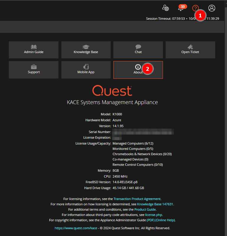 How to determine how many agent nodes are licensed for in the KACE SMA ...