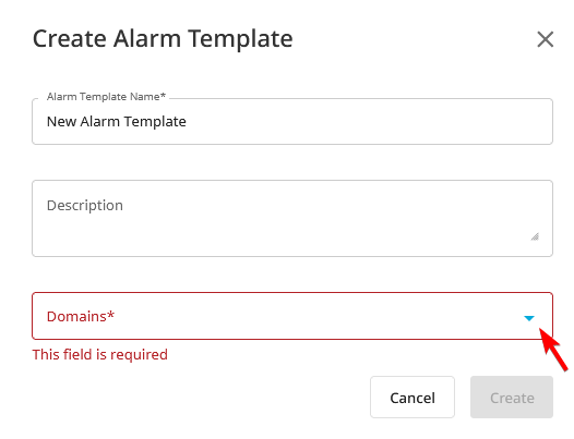 Alarm templates do not show any alarms or targets (4376174)