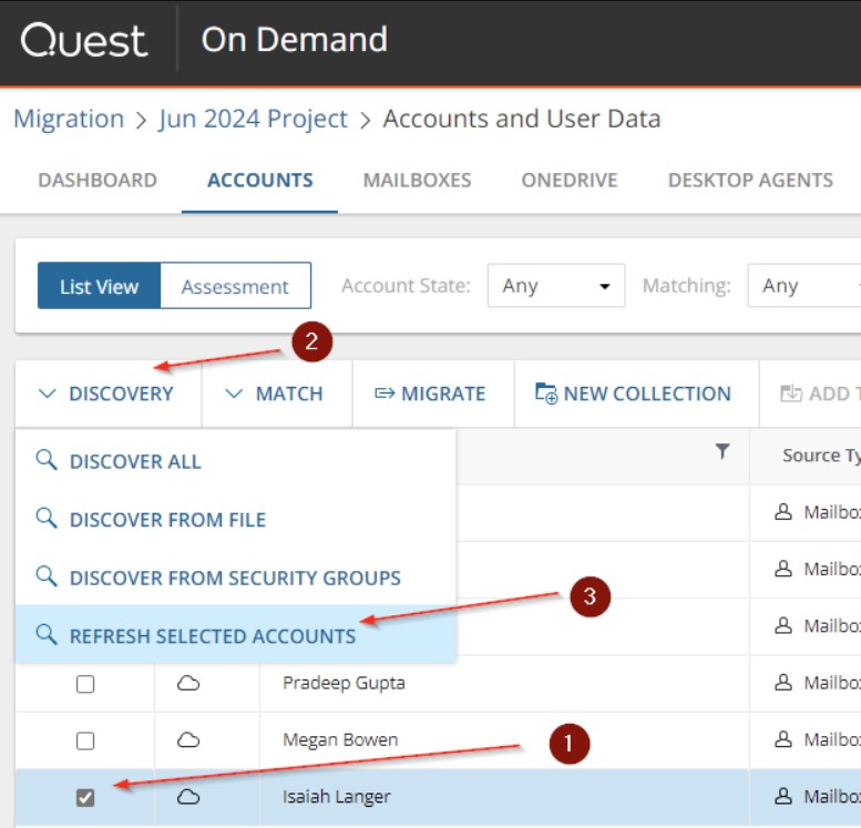 How to refresh or update account information on ODM (4376340)