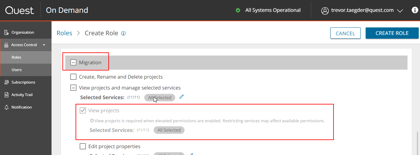 How to create a view only RBAC role in ODM (4374556)