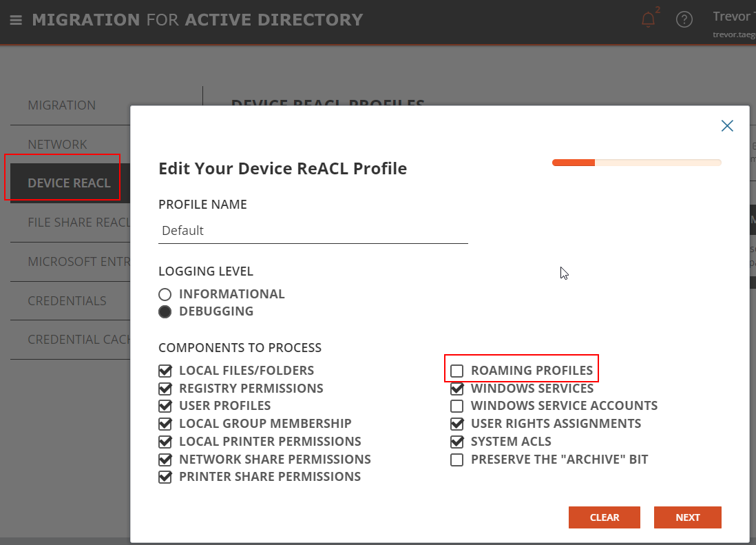 ODMAD - Are roaming windows profiles supported? (4374814)