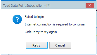Get the message "Internet connection is required to continue" (4375439)