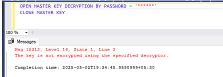 STP | The key is not encrypted using the specified decryptor (4379286)