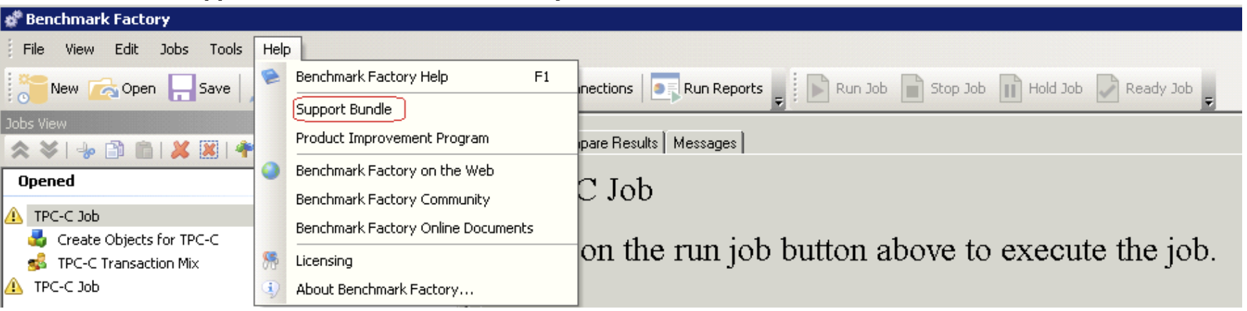 How to Generate a Support Bundle File in Benchmark Factory for Database ...