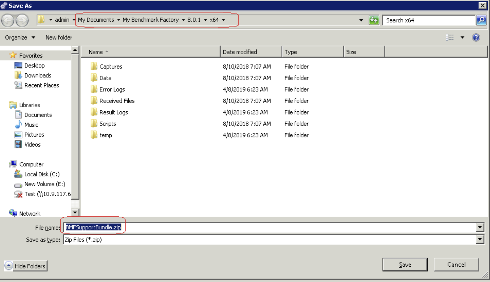 How to Generate a Support Bundle File in Benchmark Factory for Database (4380483)