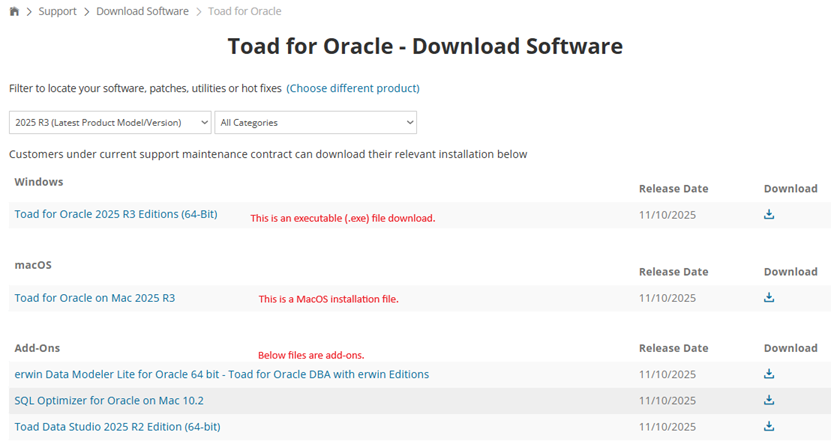 (Windows: Toad for Oracle) How to extract MSI files from an executable file (4381241)