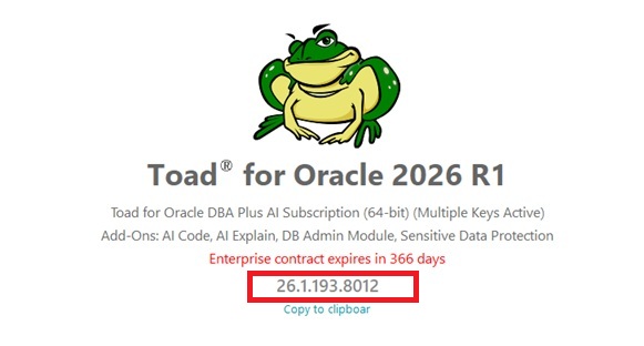 How to check the internal buid number for a Toad for Oracle version ...